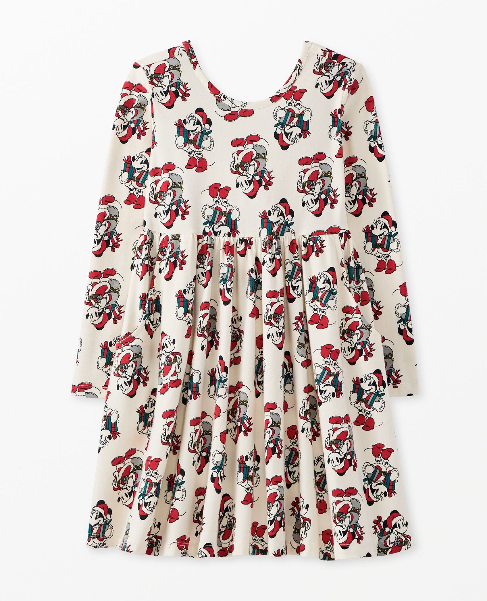 Disney Mickey Mouse Holiday Long Sleeve Skater Dress with Pockets ...